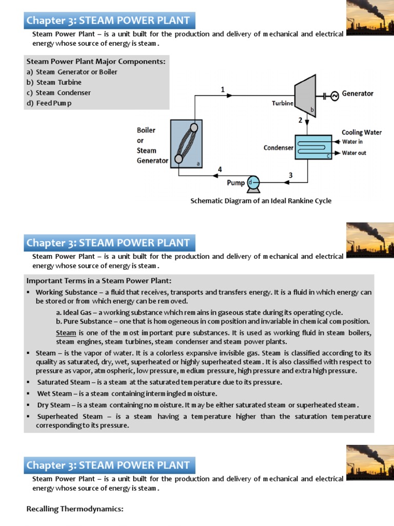 Chapter 3. Steam Power Plant Cycle PDF | PDF | Steam | Steam Engine