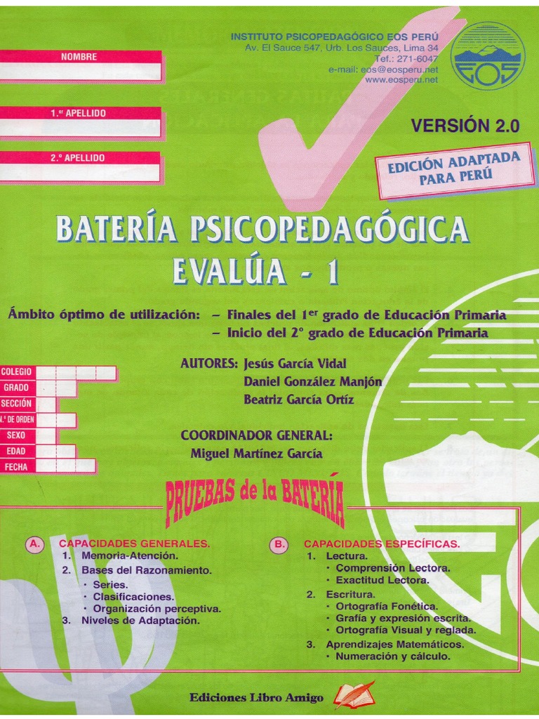 Protocolo de Aplicación EVALUA 1 | PDF