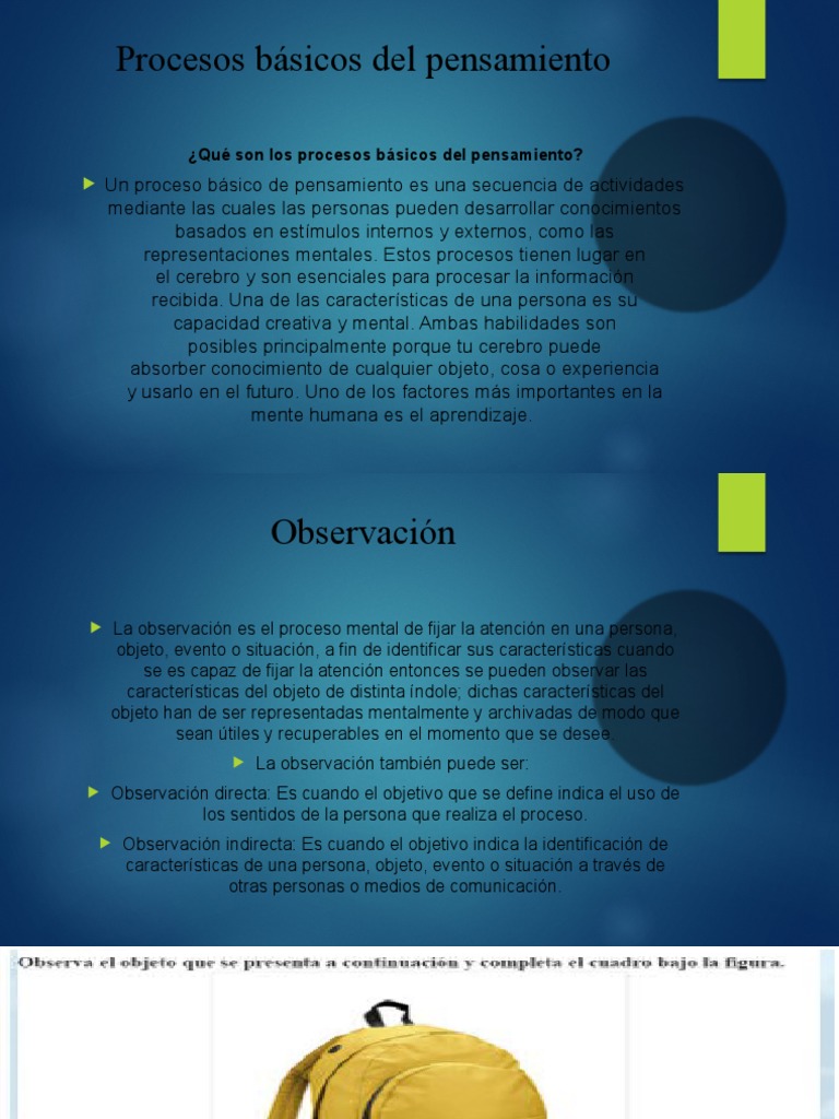 Procesos Básicos Del Pensamiento | PDF | Pensamiento | Mente