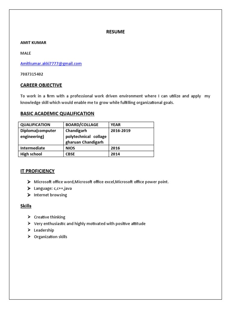 Resume: Amit Kumar | PDF