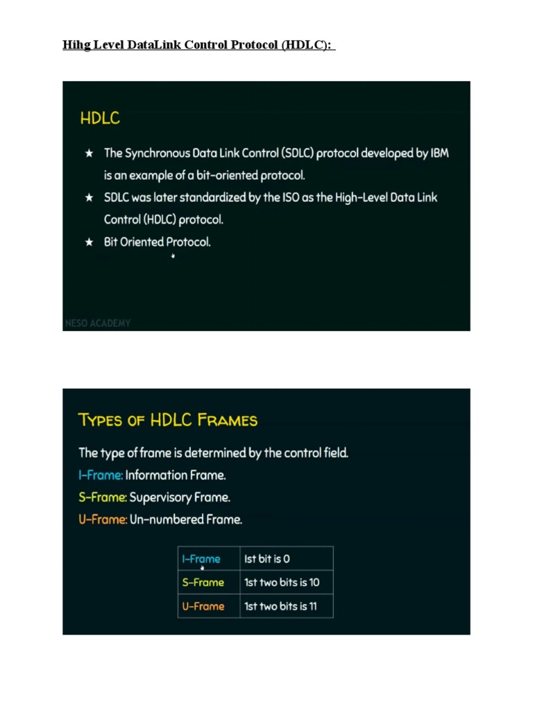 Hihg Level Datalink Control Protocol (HDLC) | PDF | Computer Network | Internet Protocols