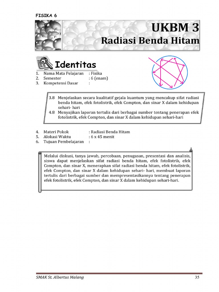 Modul Fisika 6 BAB 3 Radiasi Benda Hitam 3 | PDF | Kuantitas Fisik ...