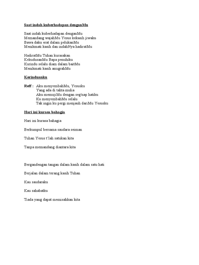 Saat Indah Kuberhadapan Denganmu | PDF