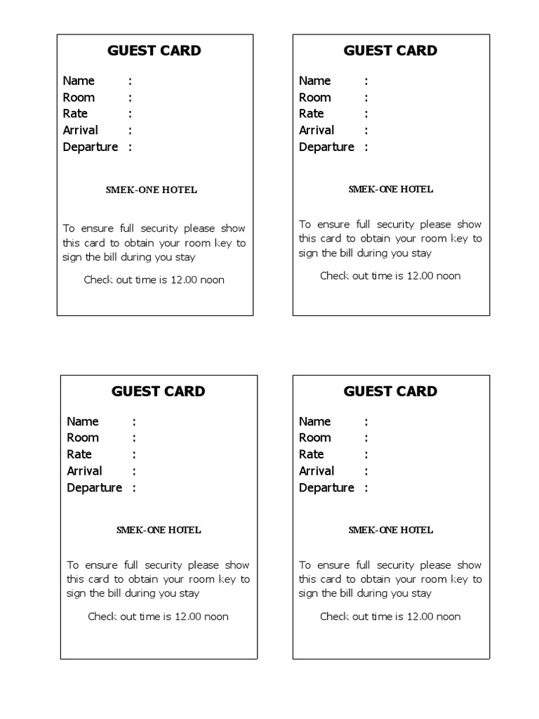 Guest Card | PDF
