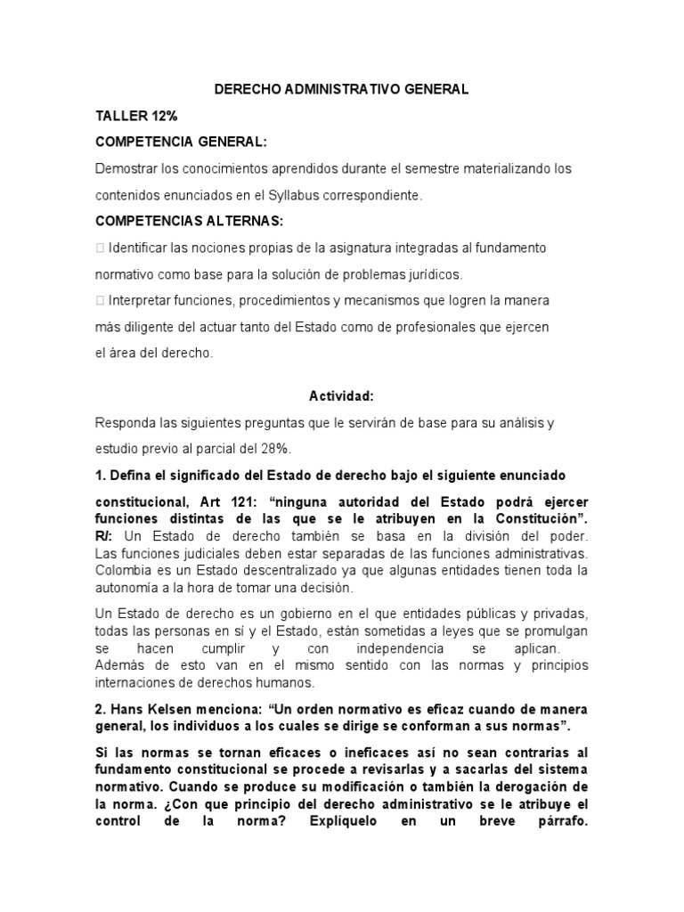 Derecho Administrativo General | PDF | Ley administrativa | Estado ...