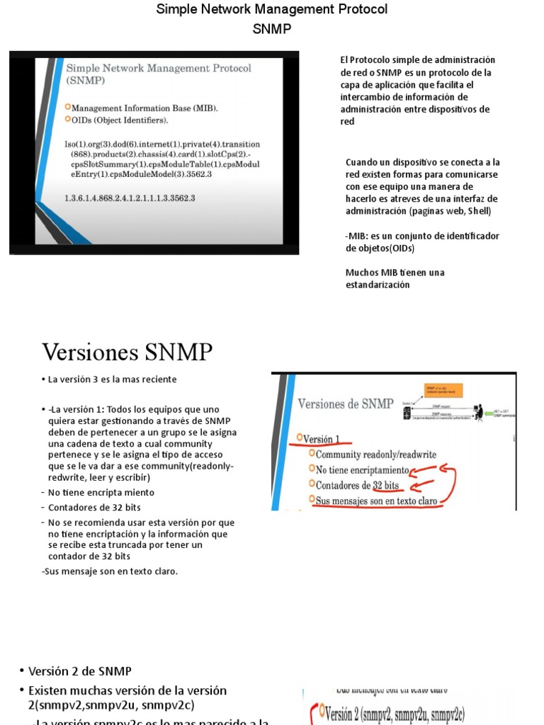 SNMP: Protocolo y Versiones Detalladas | PDF