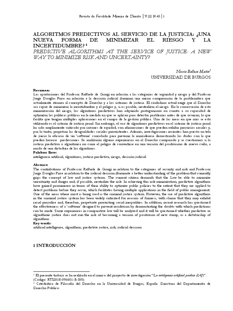 Algoritmos y Justicia: Riesgos y Desafíos | PDF | Inteligencia ...