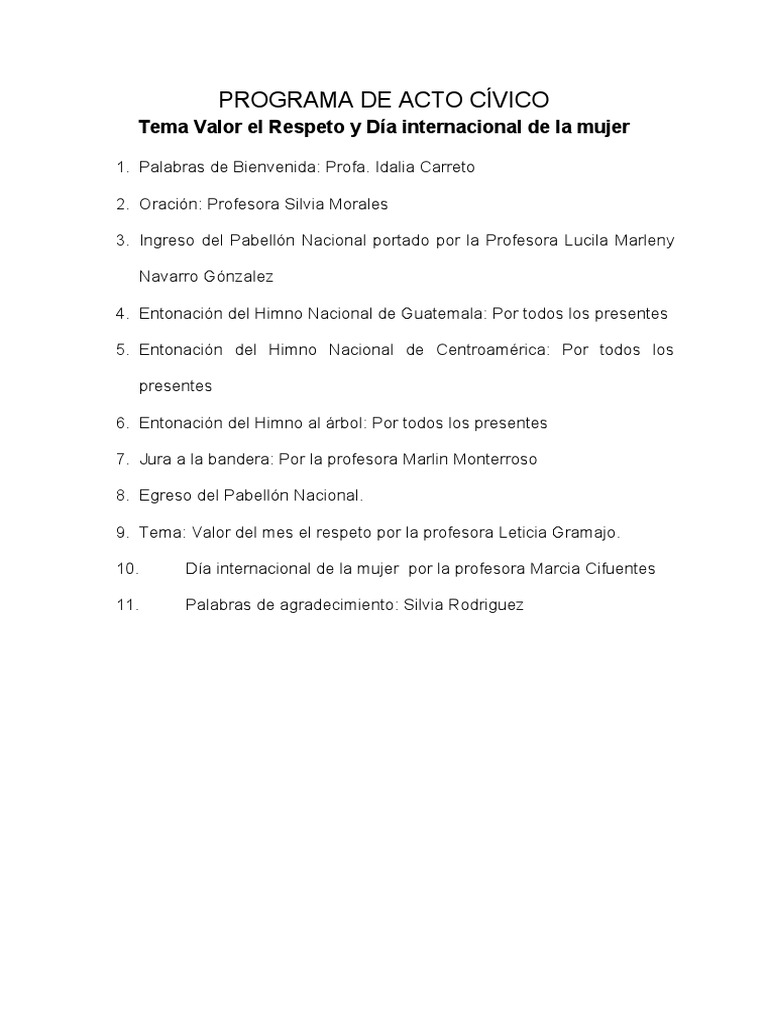 Programa de Acto Cívico | PDF