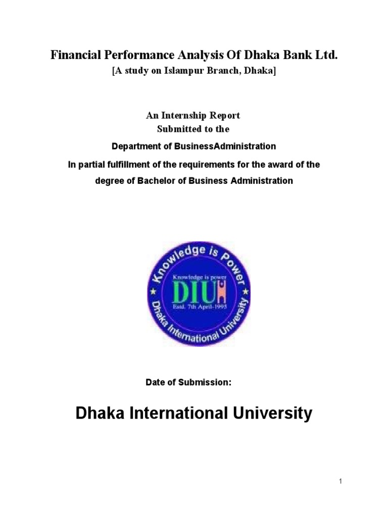Internship Report-Final | PDF | Financial Ratio | Banks