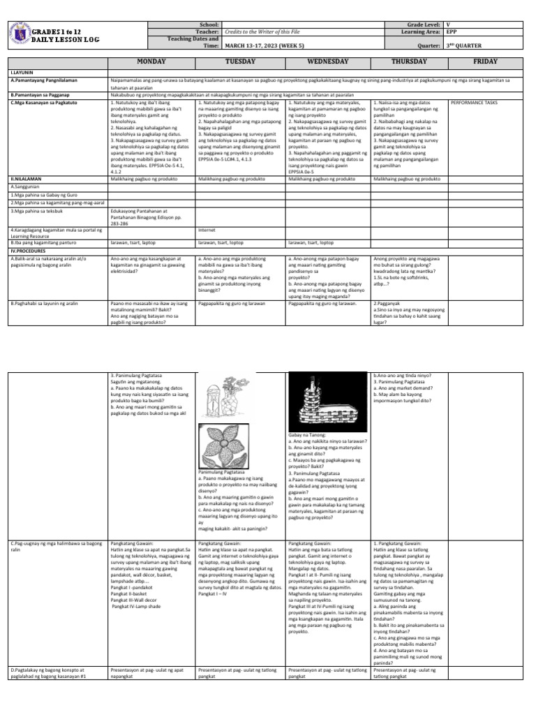 DLL - Epp 5 - Q3 - W5 | PDF