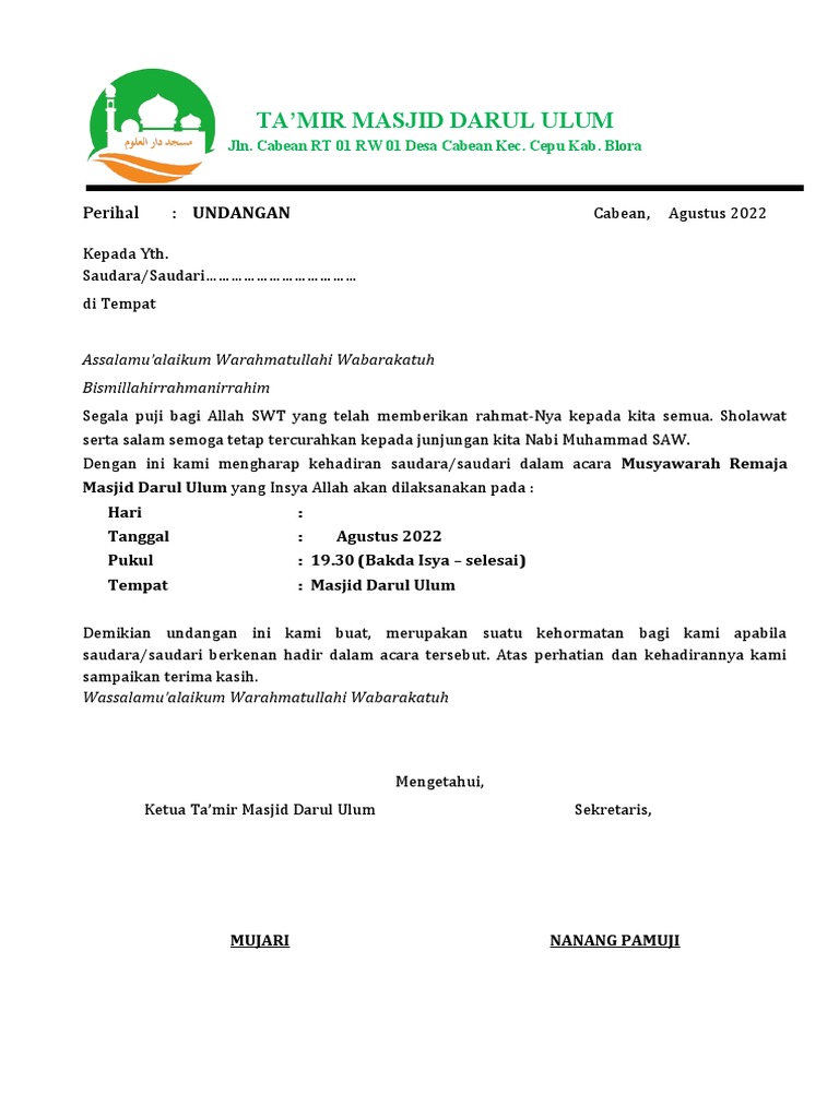 Undangan Rapat ReMas | PDF