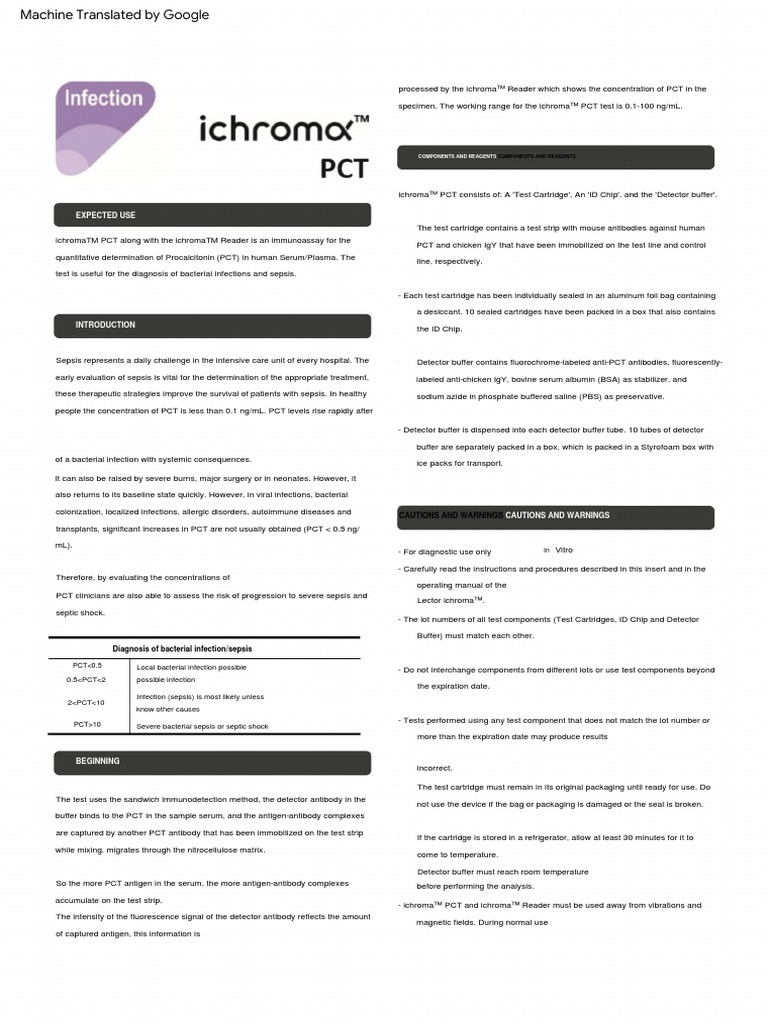 Inserto-PCT 2 PDF | PDF | Blood Plasma | Sepsis