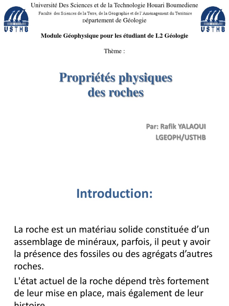 Propriétés physiques des roches en géologie | PDF | Perméabilité ...