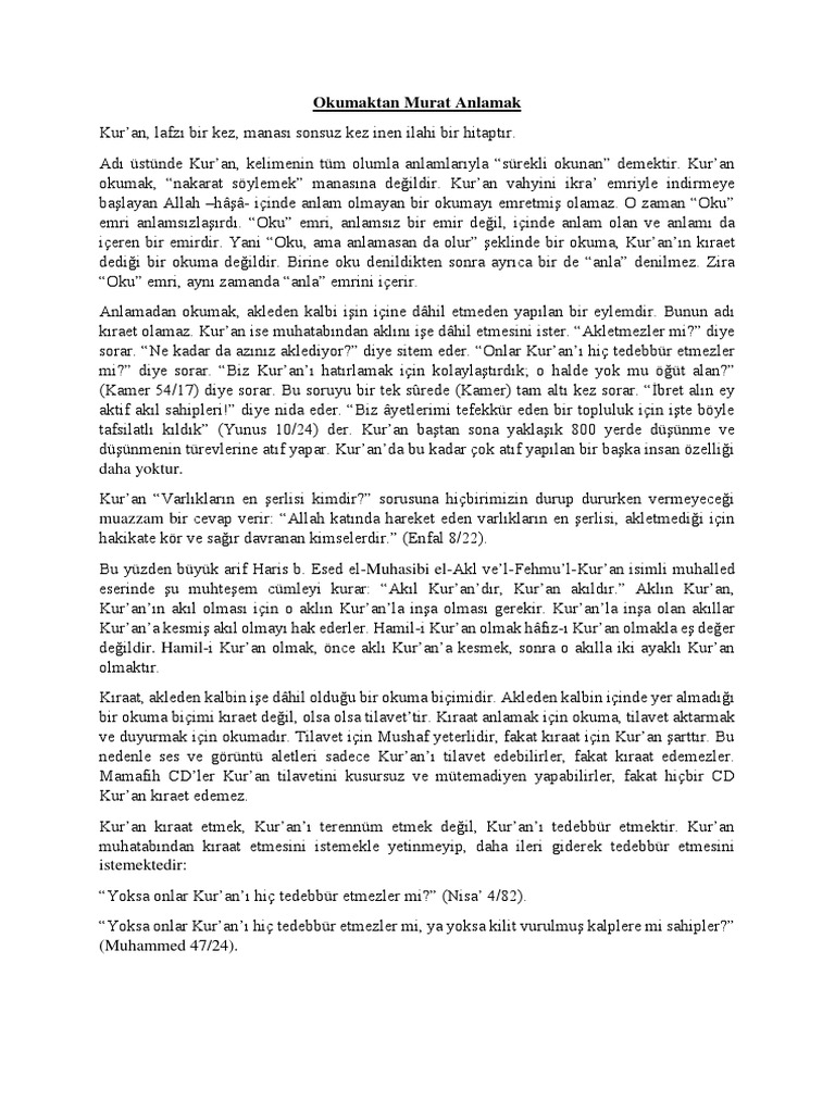 Okumaktan Murat Anlamak | PDF