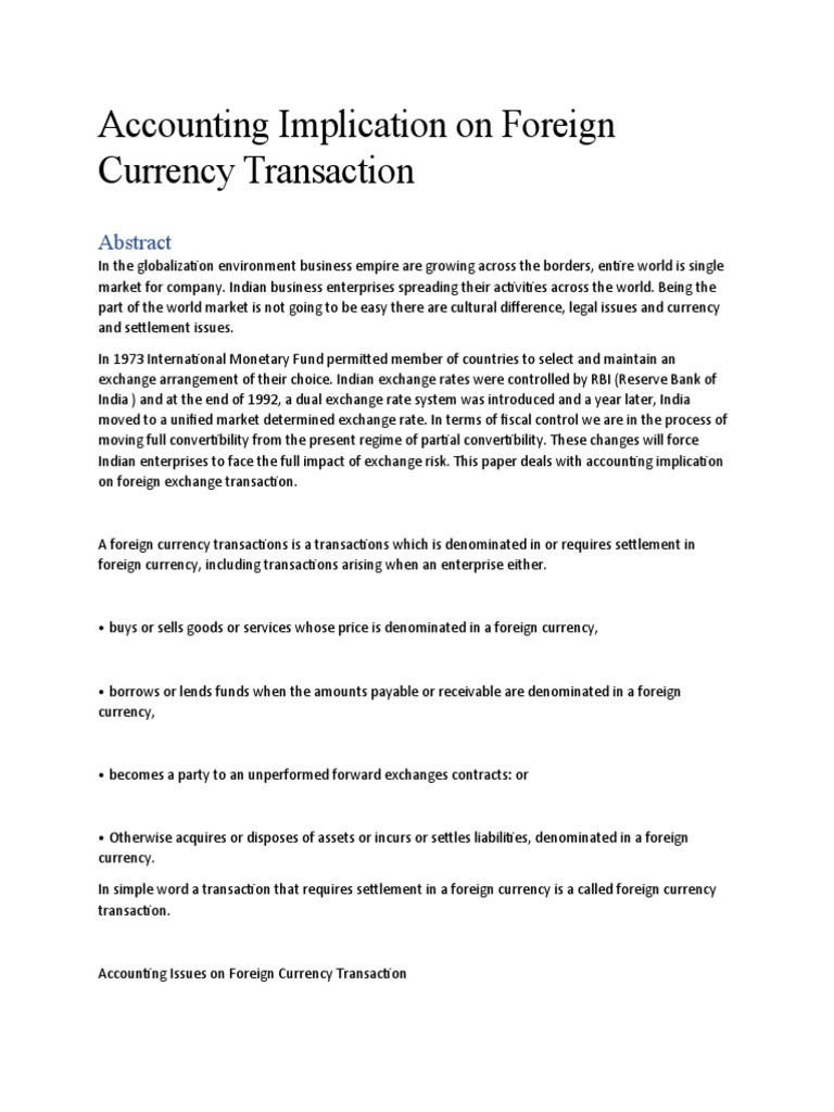 Accounting for Foreign Exchange Risks | PDF | Exchange Rate | Currency