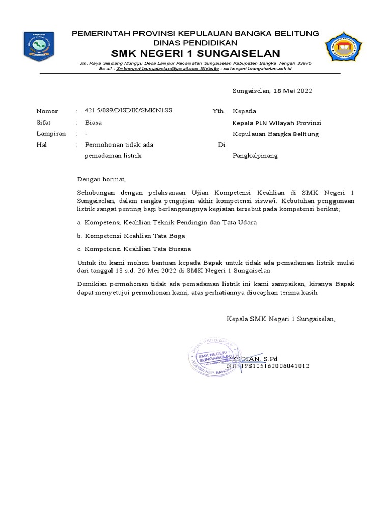 Surat Permohonan PLN | PDF