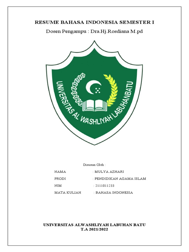 Contoh Tugas Kuliah Resume | PDF