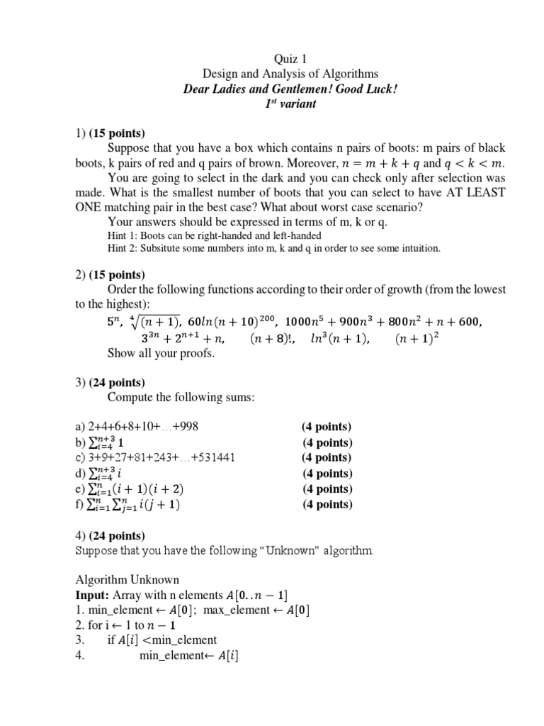 Quiz 1 | PDF | Algorithms | Software Engineering