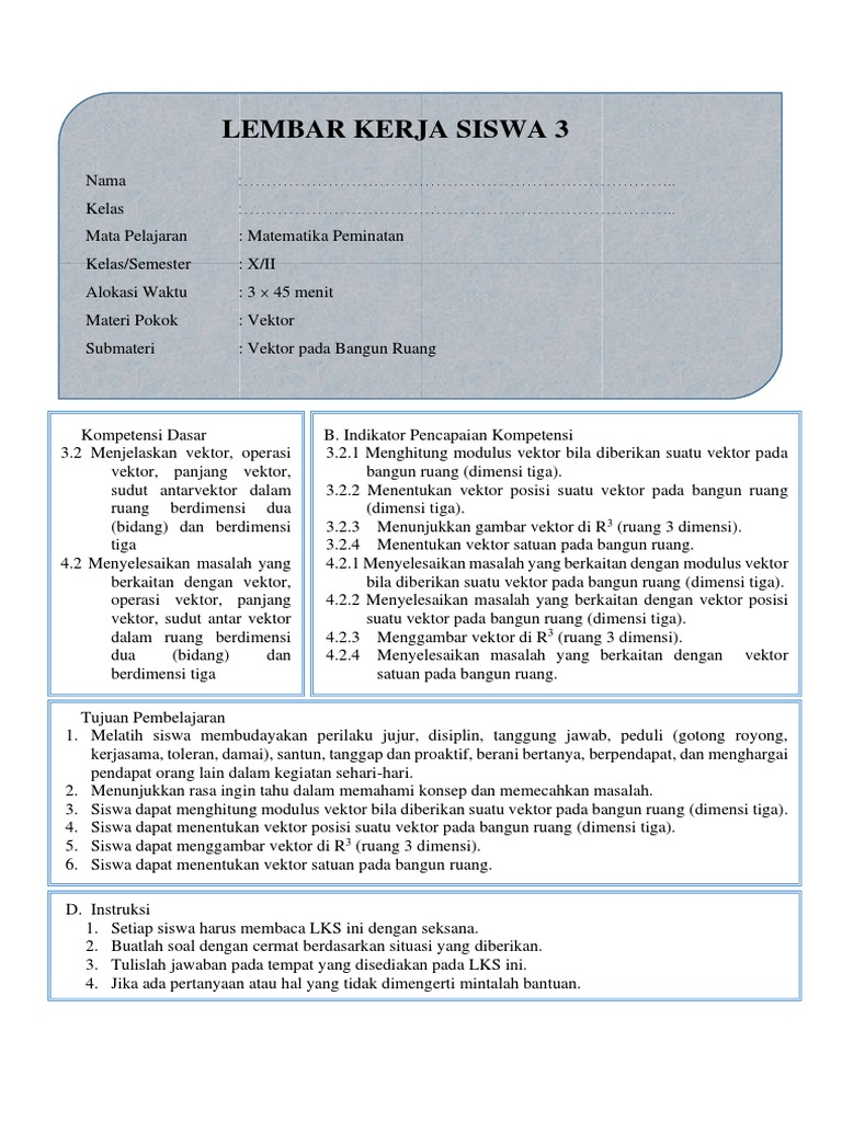 LKS 3 Kelas X Matematika Peminatan - Ghina Nadhifatul Ulya PDF | PDF