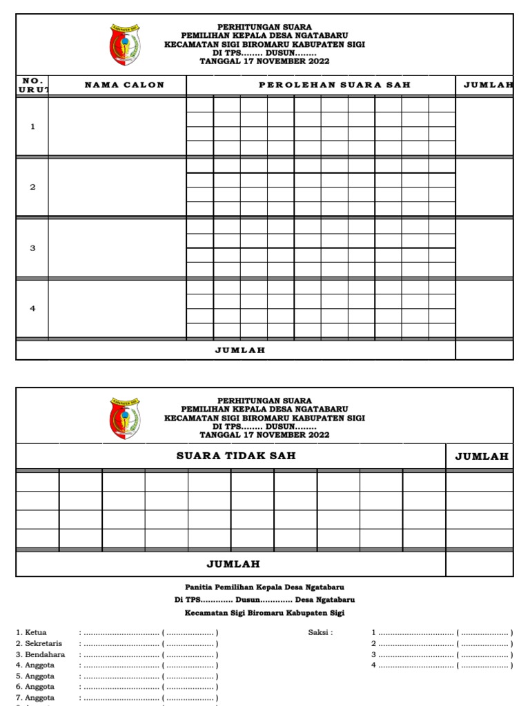 PLANO PENGHITUNGAN SUARA | PDF