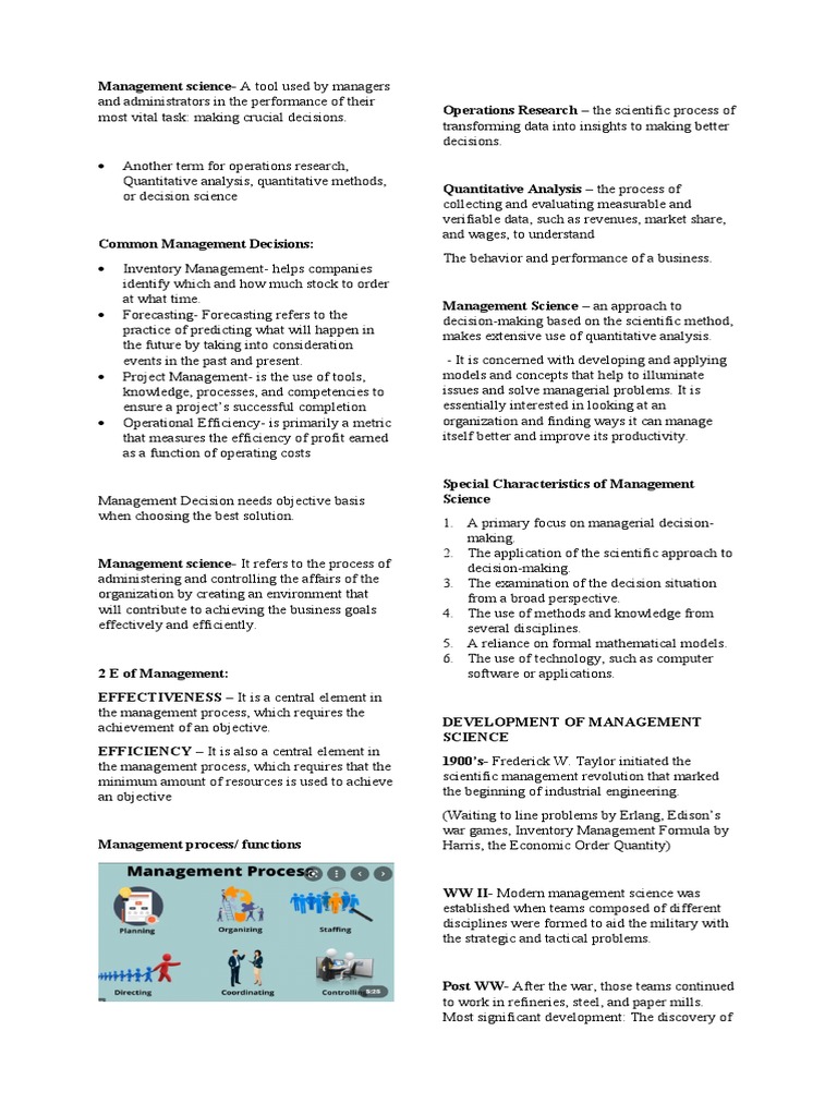 Management Science | PDF | Science | Operations Research