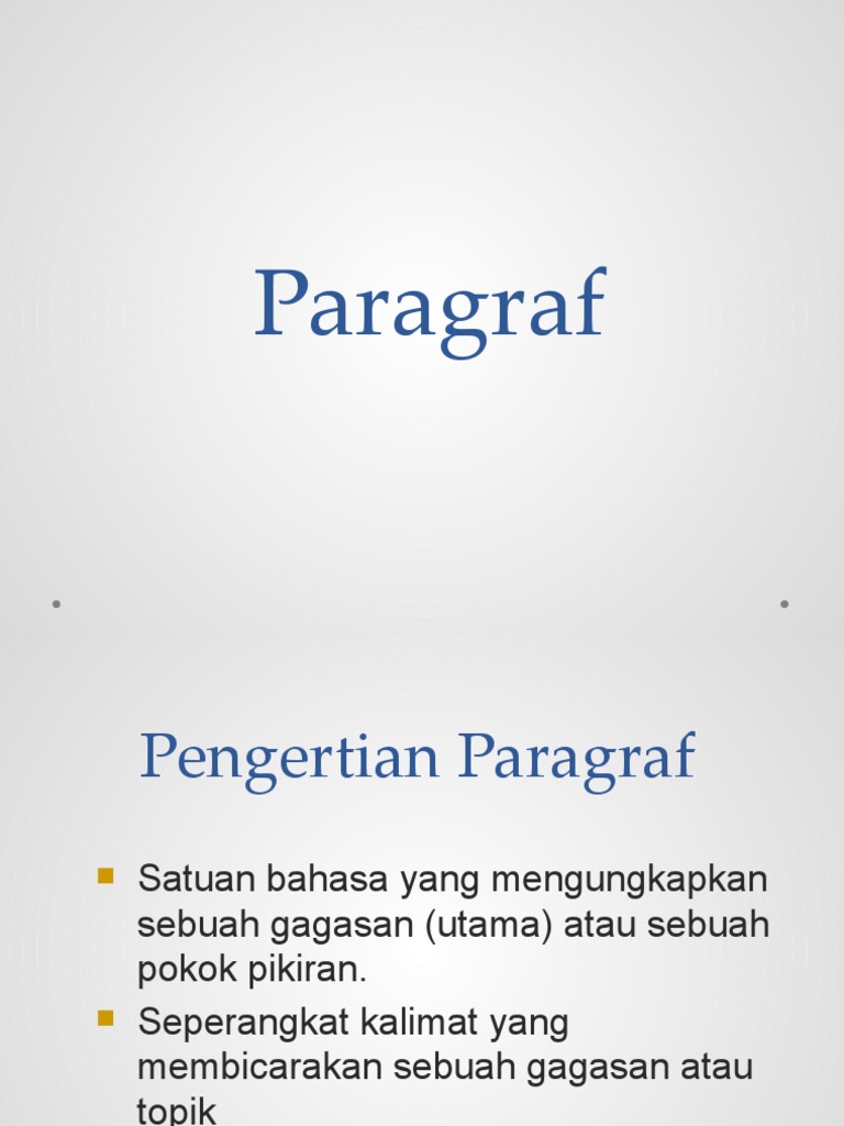 Paragraf | PDF | Seni & Disiplin Bahasa | Kajian Bahasa Asing