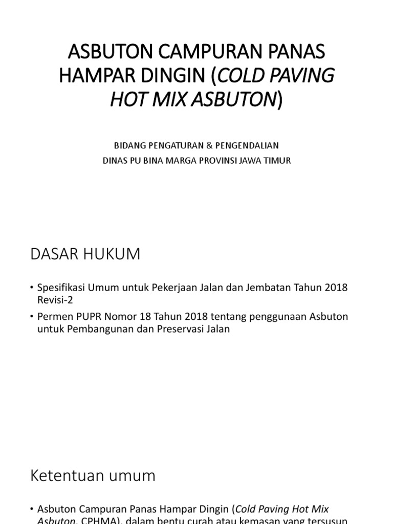 Panduan CPHMA: Spesifikasi & Pengendalian | PDF