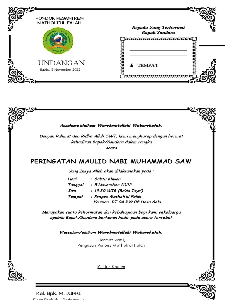Undangan MAULID NABI | PDF