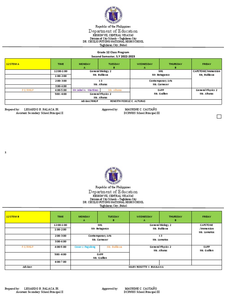 2nd Sem 22 2312 | PDF | Educational Institutions | Schools