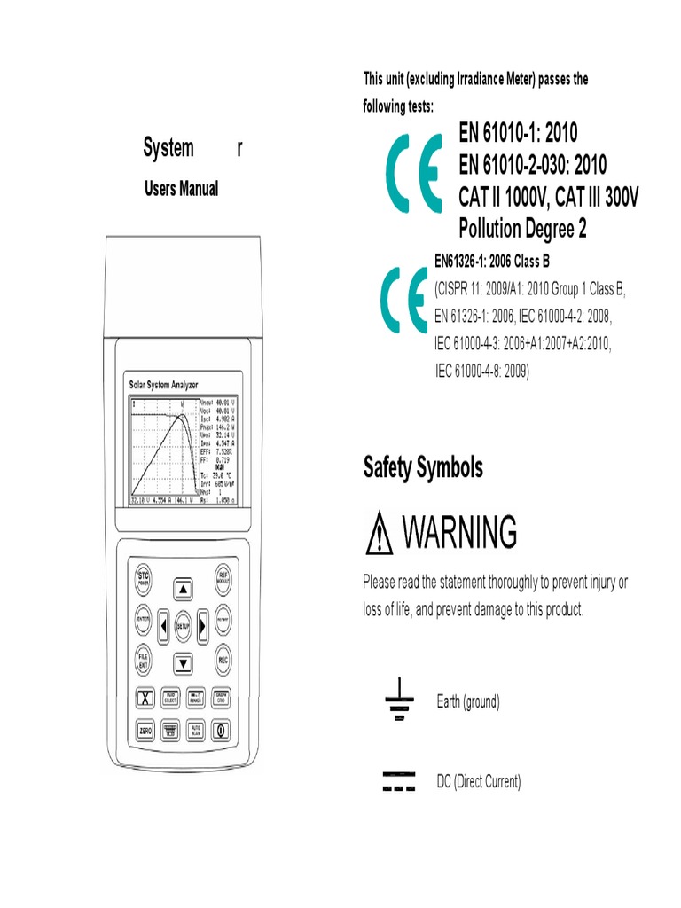 TECHNO SUN SYSLAB PV Analizador Sistema FV Manual EN | PDF | Solar ...
