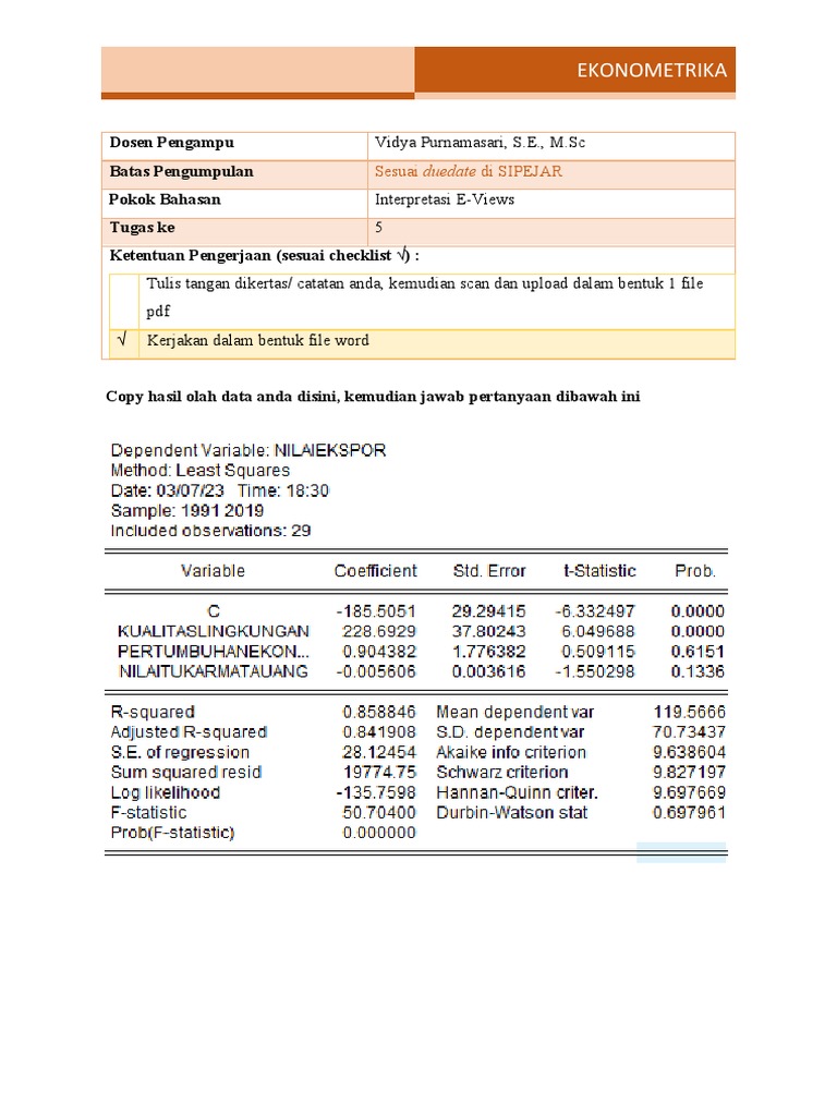 EKM - Tabel Interpretasi Data - Moh. Irfan Farrel Bramacari-1 | PDF
