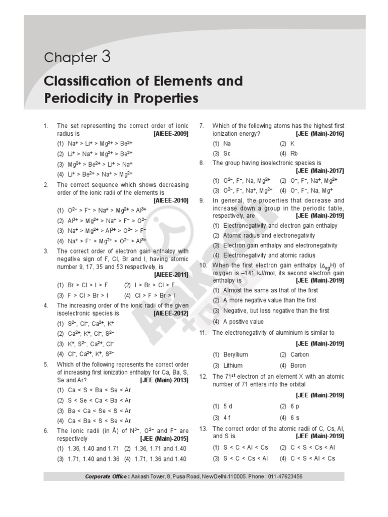 C - Ch-3 - Classification of Elements and Periodicity in Properties ...