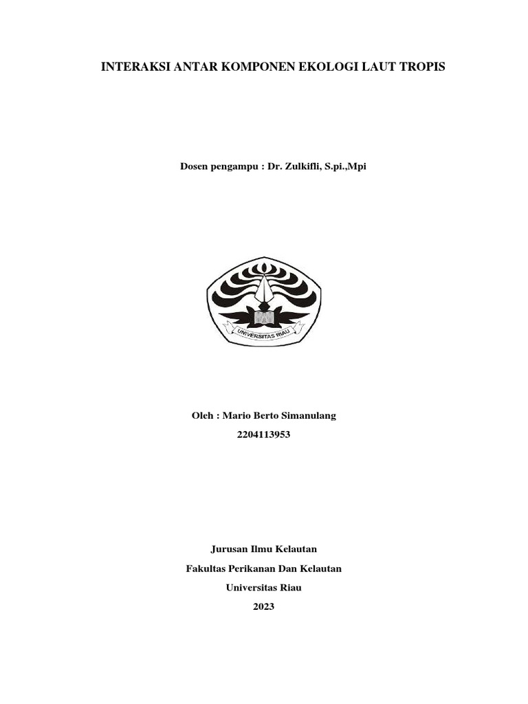 Tugas 1 Ekola Mario Berto Simanullang 2204113953 Ik (A) | PDF