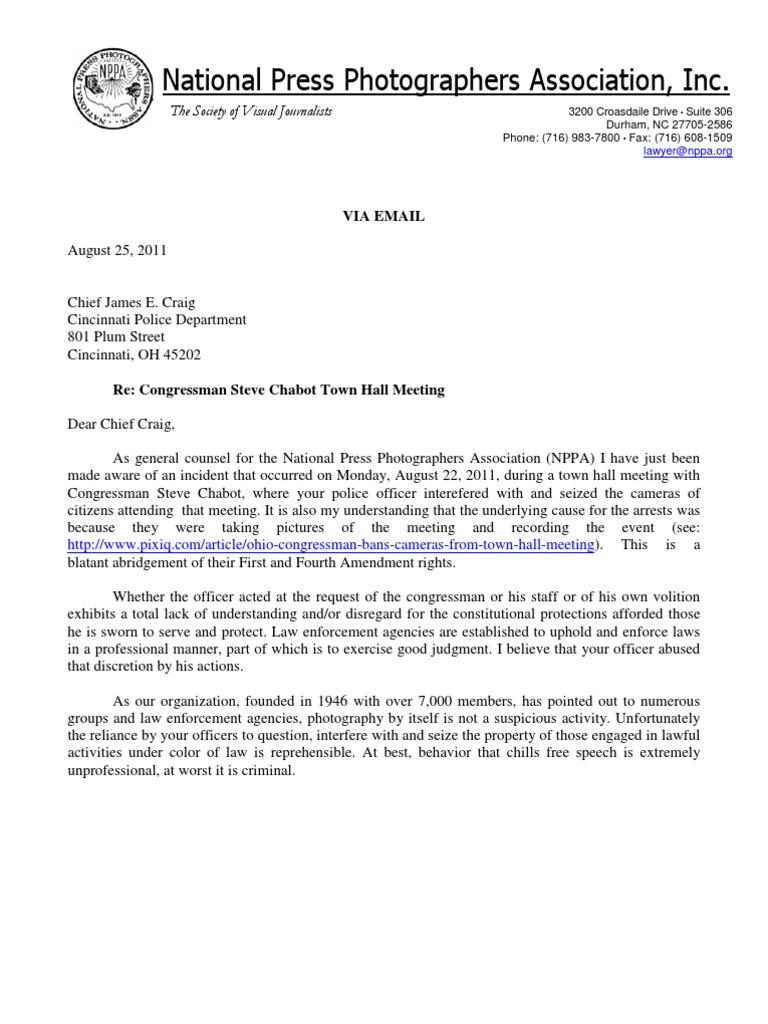 Cincinnati Police Letter 08-25-11 | PDF | Police Officer | Police