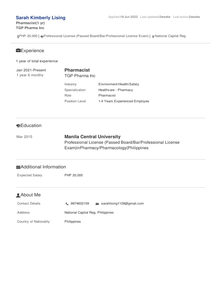 Sarah Kimberly Lising PDF | PDF