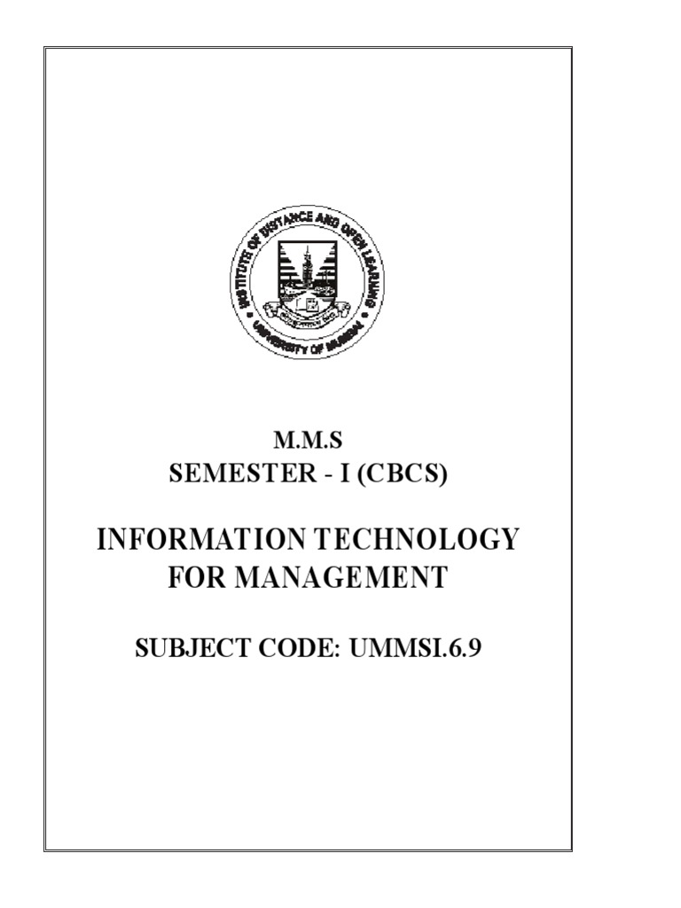 Information-Technology-for-Management-1 MU Study Material PDF | Download Free PDF | Computer ...