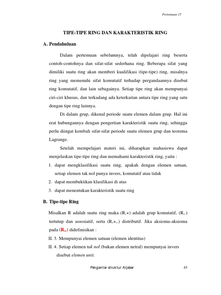 Pengantar Struktur Aljabar TIPE TIPE RIN | PDF