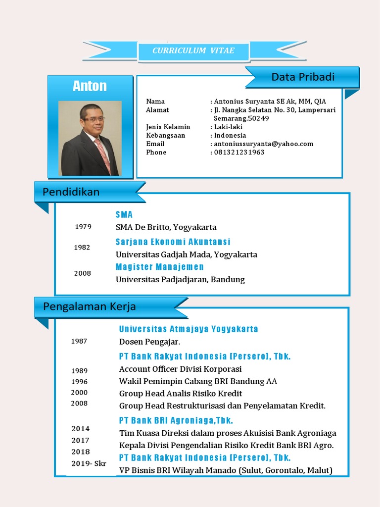 Curriculum Vitae Antonius Suryanta (CV Anton) | PDF