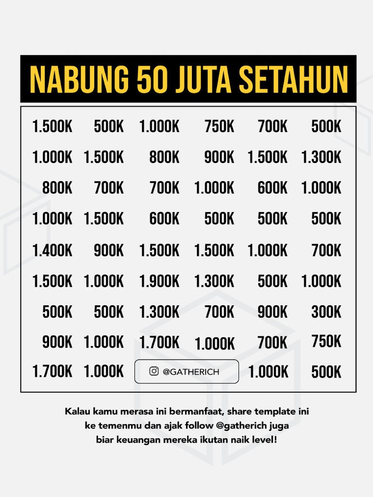 Template Nabung 50 Juta | PDF