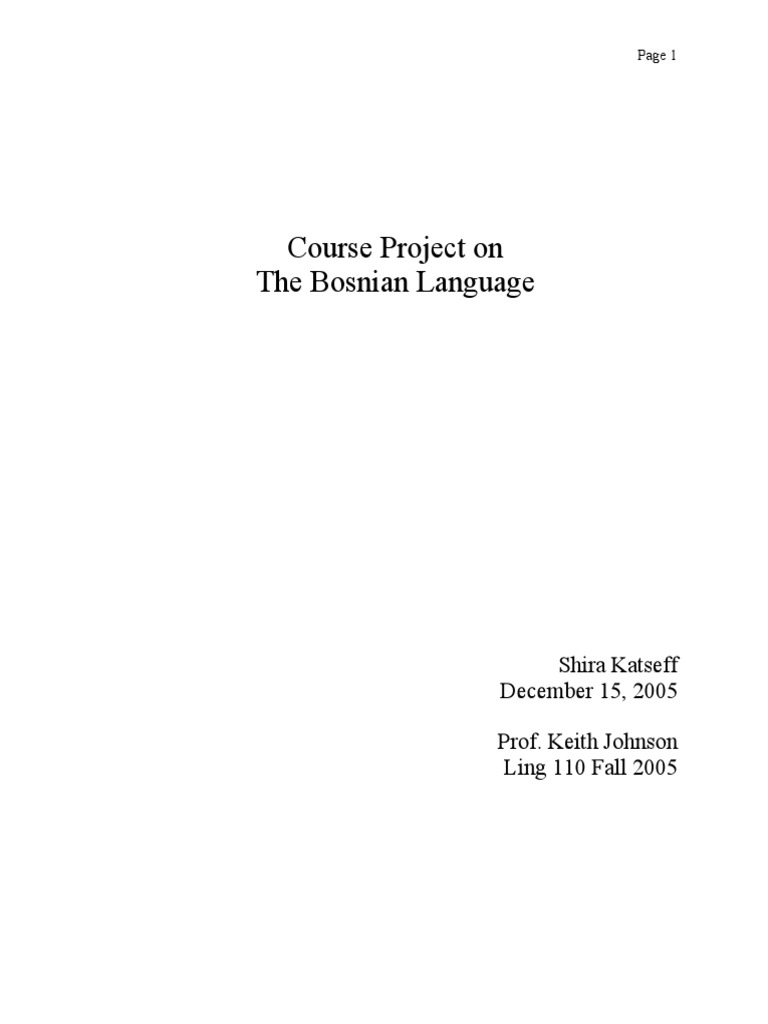 Phonetics of The Bosnian Language - Linguistics PDF | PDF | Vowel ...