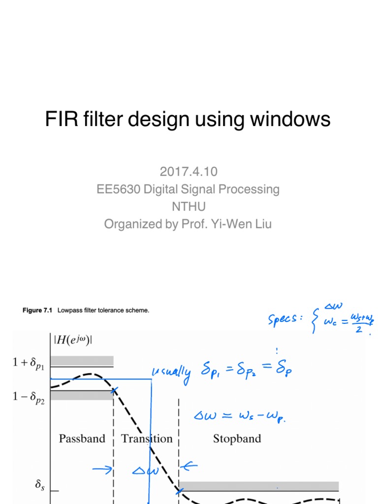 2022 DSP Lecture 8 - FIR Filter Design by The Window Method | PDF 2022 DSP Lecture 8 - FIR Filter Design by The Window Method | PDF