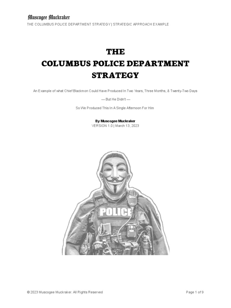 The Columbus Police Department Strategic Approach (Example) | PDF ... The Columbus Police Department Strategic Approach (Example) | PDF ...