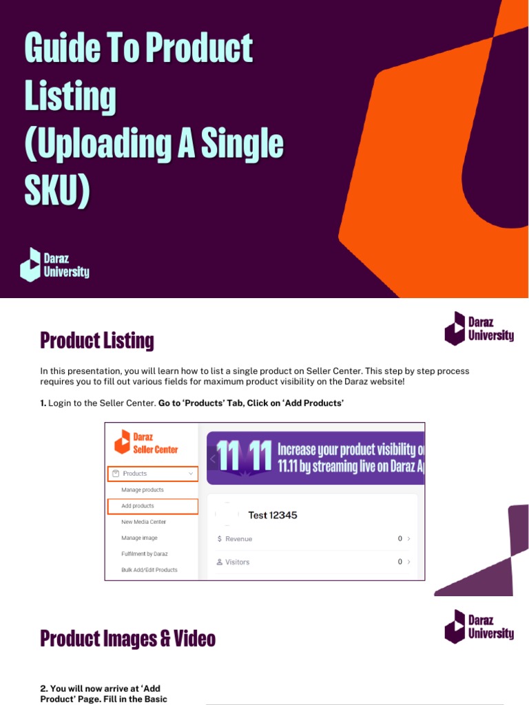 Guide To Product Listing (Uploading A Single Sku) | PDF