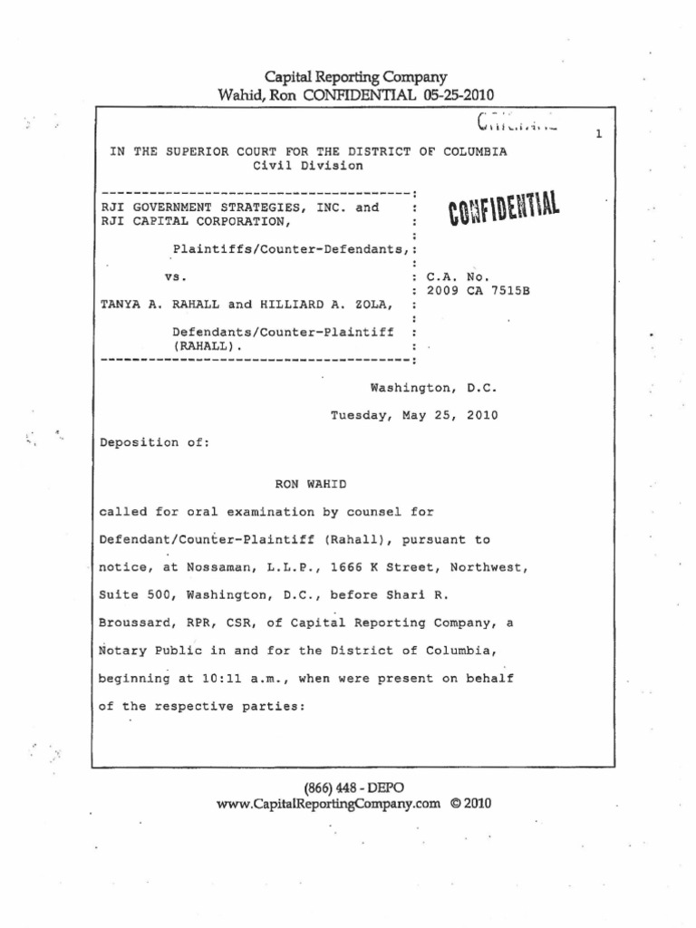 CREW: Most Corrupt Sources: Deposition of Ron Wahid | PDF | Justice ...