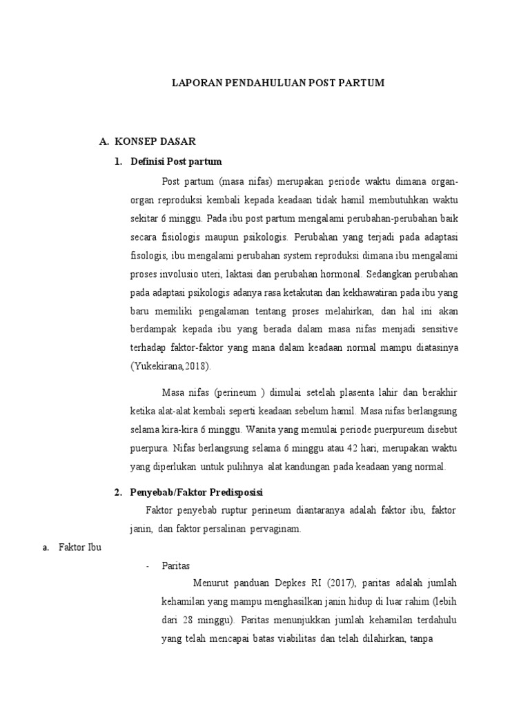 LP Post Partum | PDF | Kesehatan Holistik
