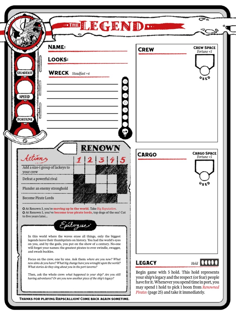 Rapscallion RPG Ship Playbooks | PDF | Ships | Water Transport