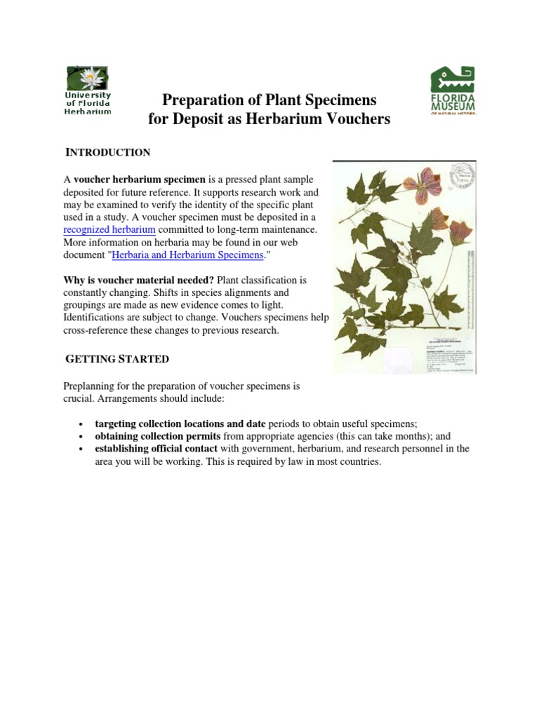 Collecting Pressing Protocols | PDF | Organisms | Branches Of Botany