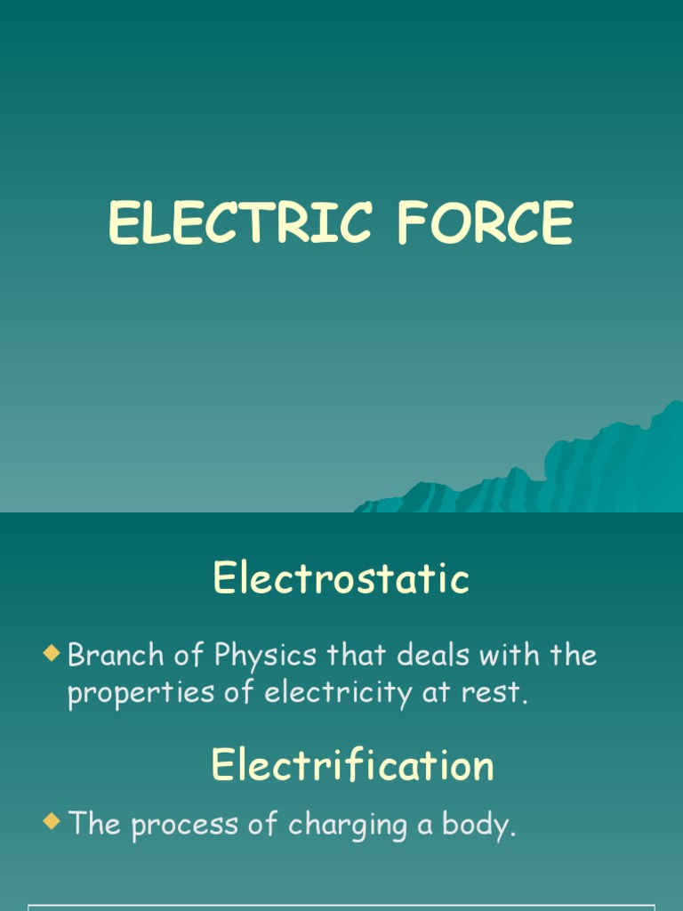 Electric Force | PDF | Electric Charge | Electron
