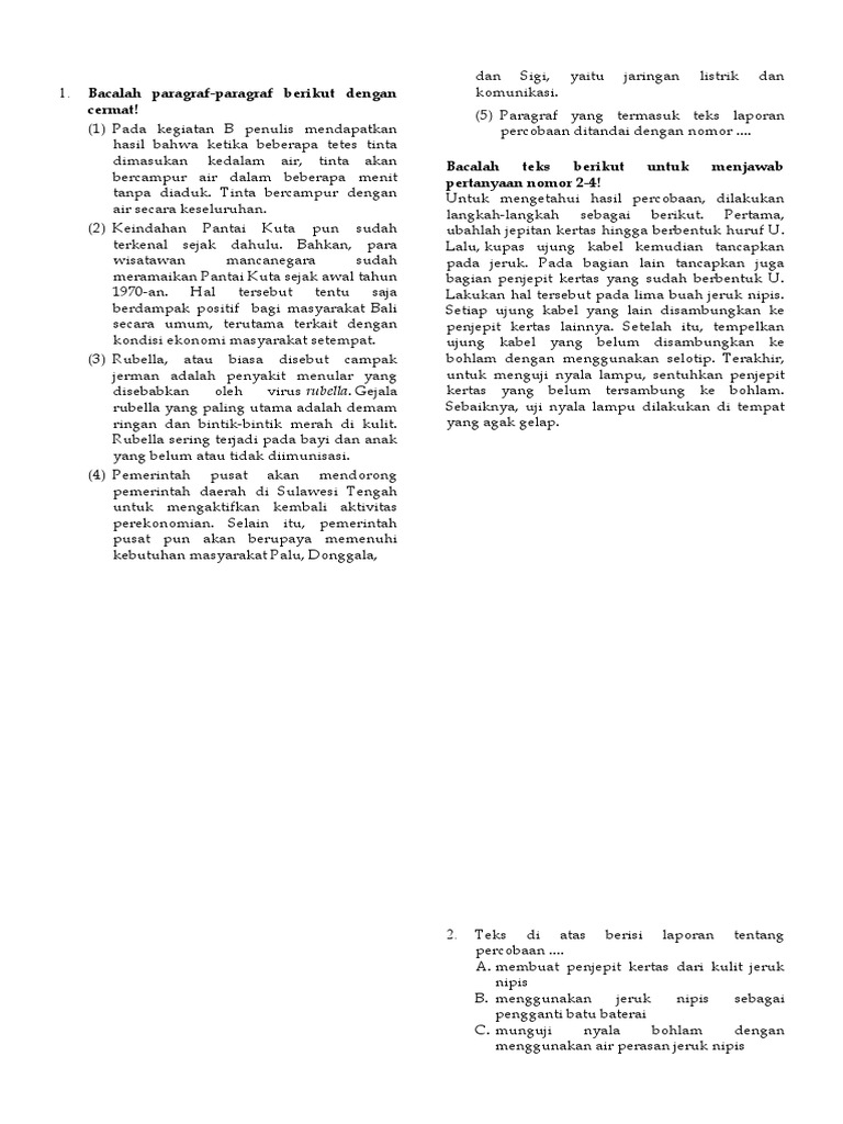 Soal PAS B.Indo Kelas 9 K13 | PDF