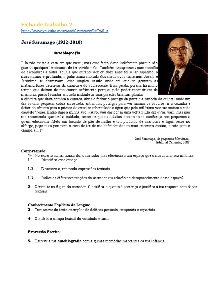 Ficha de Trabalho 1 - 2 | PDF